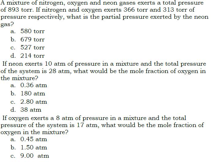[Solved] A mixture of nitrogen, oxygen and neon ga | SolutionInn