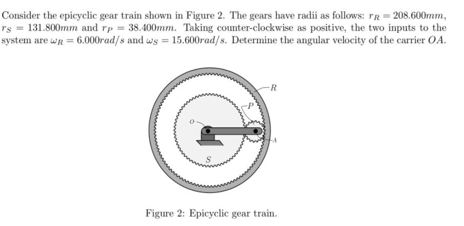 [Solved] Consider the epicyclic gear train shown i | SolutionInn
