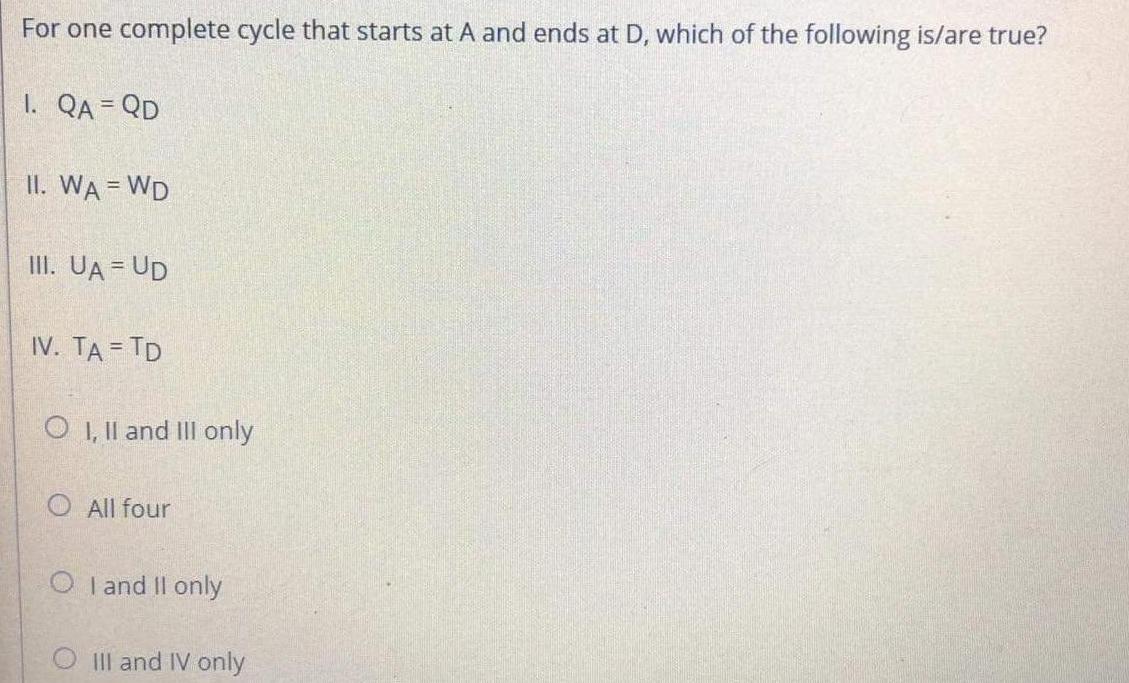 [Solved] For one complete cycle that starts at A a | SolutionInn