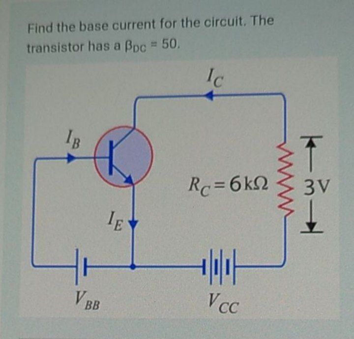 [Solved] Find the base current for the circuit. Th | SolutionInn