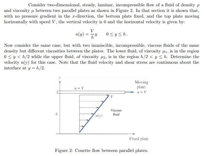 [Solved] Consider two-dimensional, steady, laminar | SolutionInn