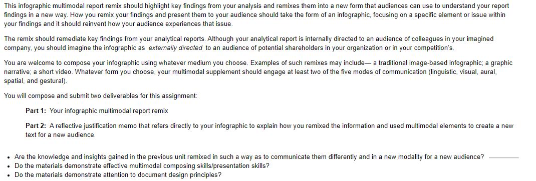 [Solved] This infographic multimodal report remix | SolutionInn