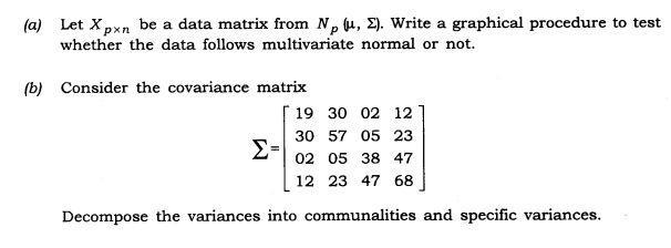 [Solved] (a) Let X pxn be a data matrix from N, u, | SolutionInn