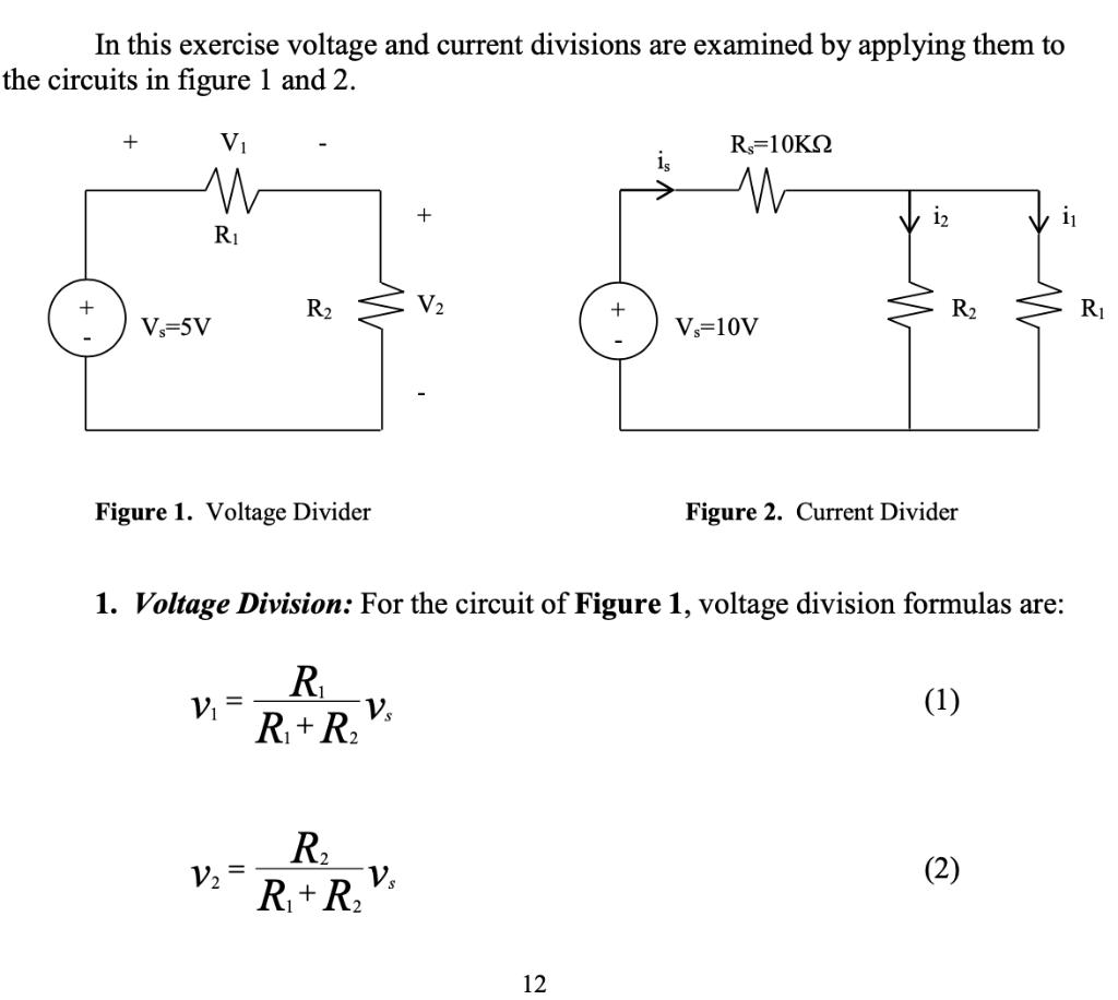 [Solved] In this exercise voltage and current divi | SolutionInn