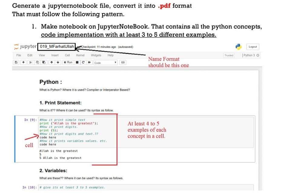 [Solved] Generate a jupyternotebook file, convert | SolutionInn