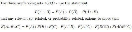 [Solved] For three overlapping sets A,B.C - use th | SolutionInn