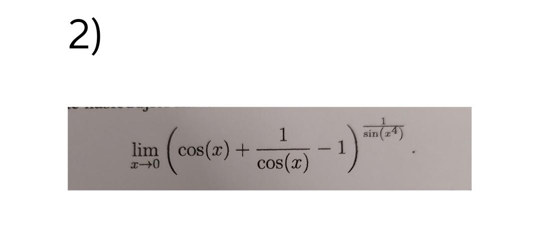 [Solved] 2) 1 lim (cos(x) + cos(x) | | SolutionInn