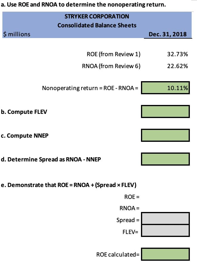 [Solved] a. Use ROE and RNOA to determine the nono | SolutionInn