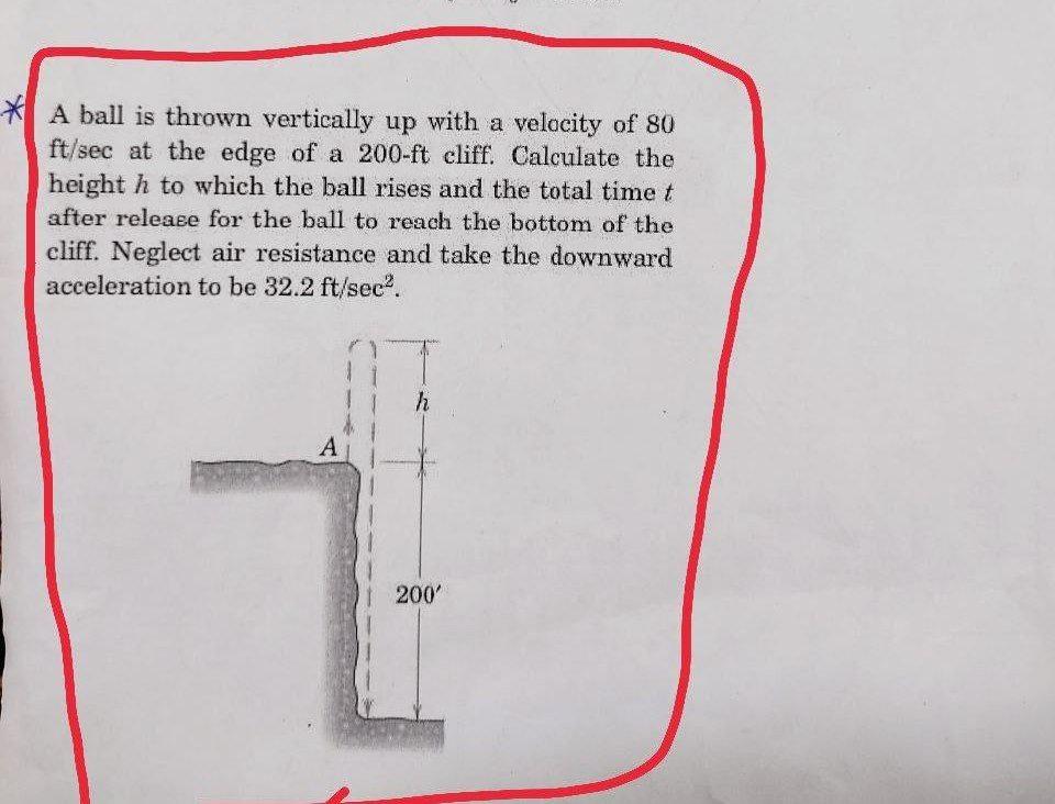 [Solved] * A ball is thrown vertically up with a v | SolutionInn