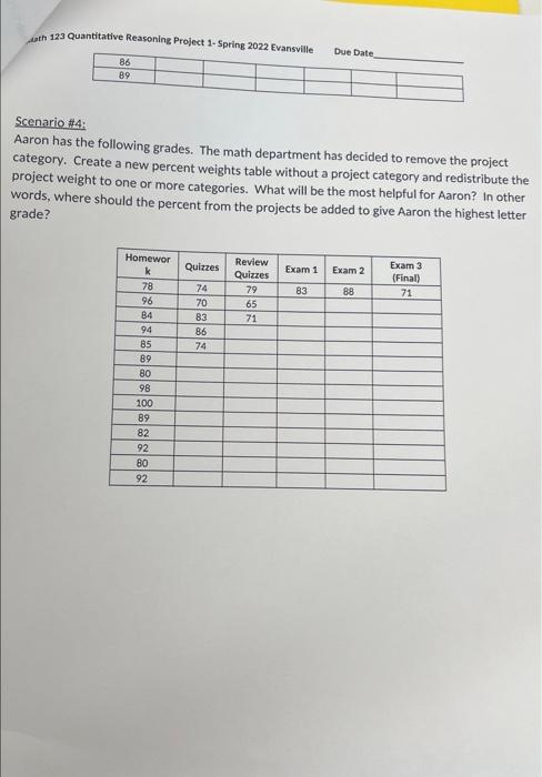 [Solved] . . Math 123 Quantitative Reasoning Proje | SolutionInn