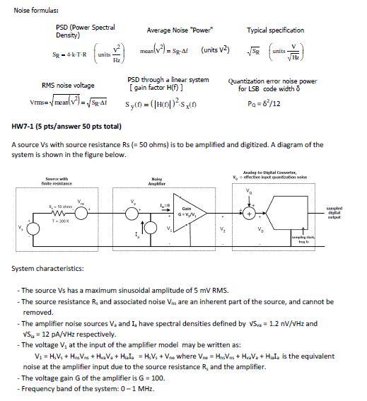 [Solved] Noise formulas: PSD (Power Spectral Densi | SolutionInn