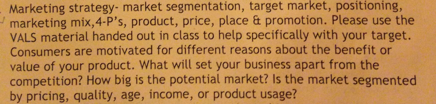 [Solved] Marketing strategy- market segmentation, | SolutionInn