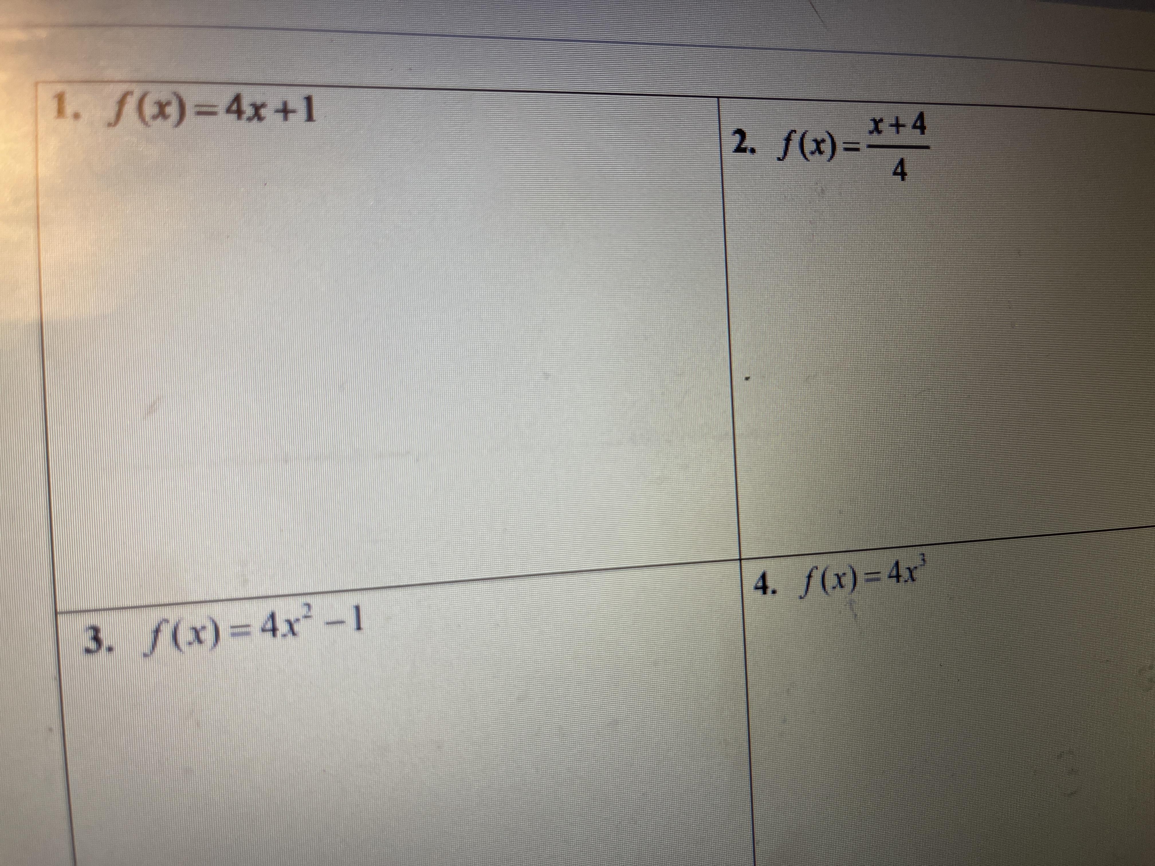  Solved 1 F x 4x 1 3 F x 4x 1 2 F x x 4 4 SolutionInn