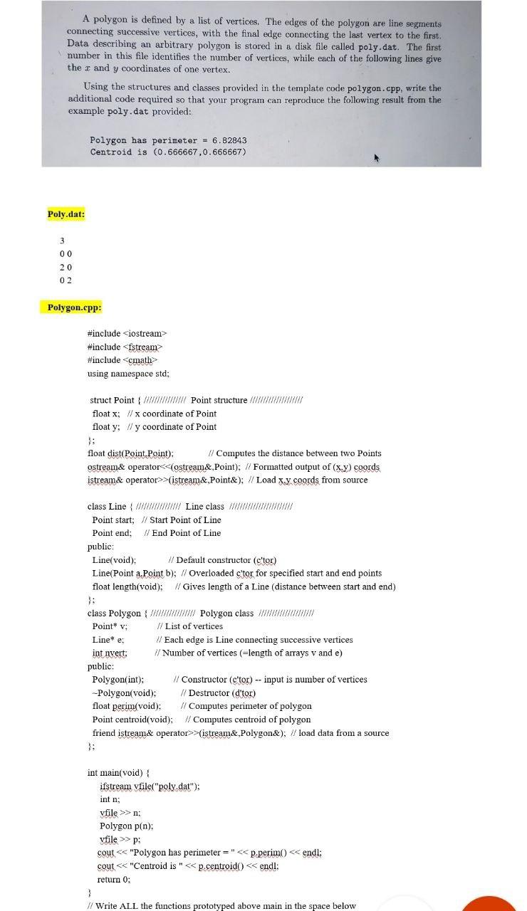 [Solved] A polygon is defined by a list of vertice | SolutionInn