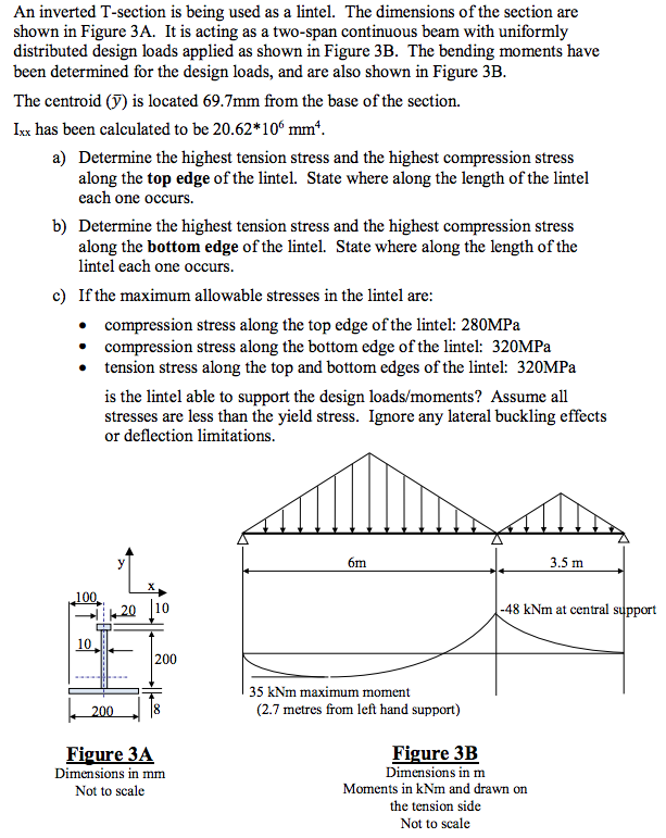 [Solved] An inverted T-section is being used as a | SolutionInn