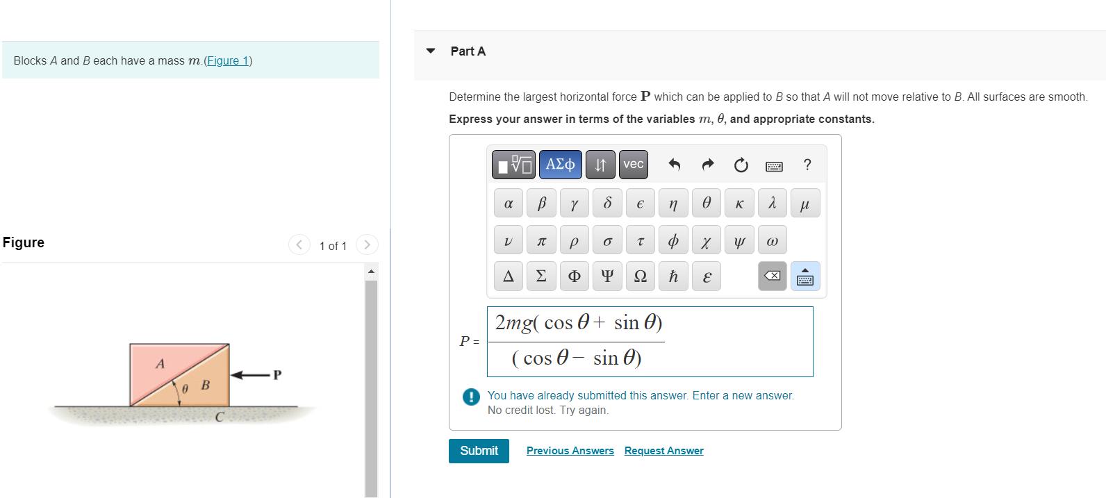 [Solved] Blocks A and B each have a mass m.(Figure | SolutionInn