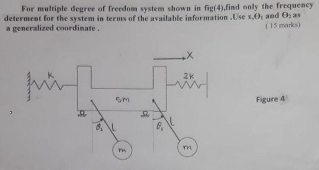 [Solved] For multiple degree of freedom system sho | SolutionInn