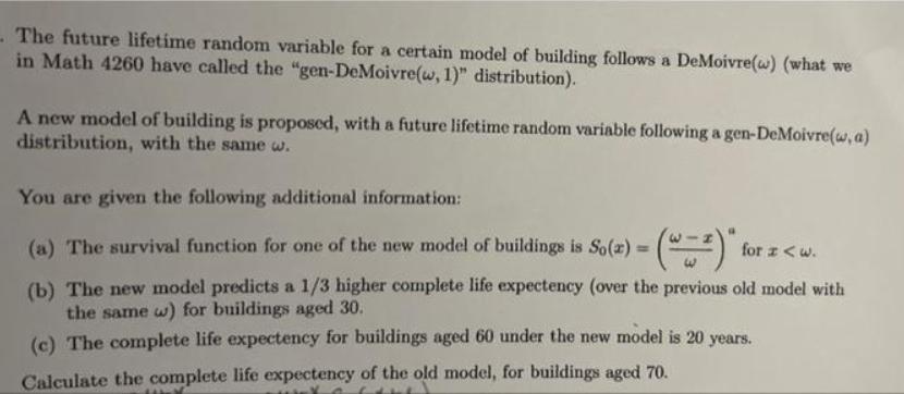[Solved] -The future lifetime random variable for | SolutionInn