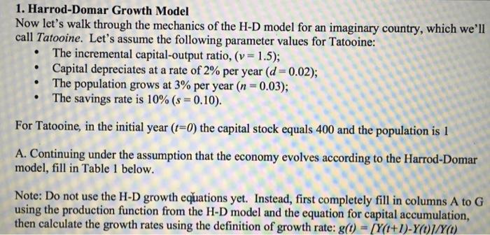 [Solved] 1. Harrod-Domar Growth Model Now let's wa | SolutionInn