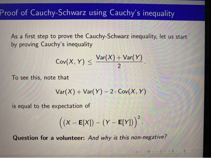 [Solved] Proof of Cauchy-Schwarz using Cauchy's in | SolutionInn
