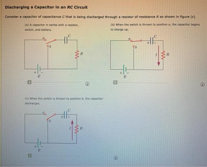 [Solved] Discharging a Capacitor in an RC Circuit | SolutionInn