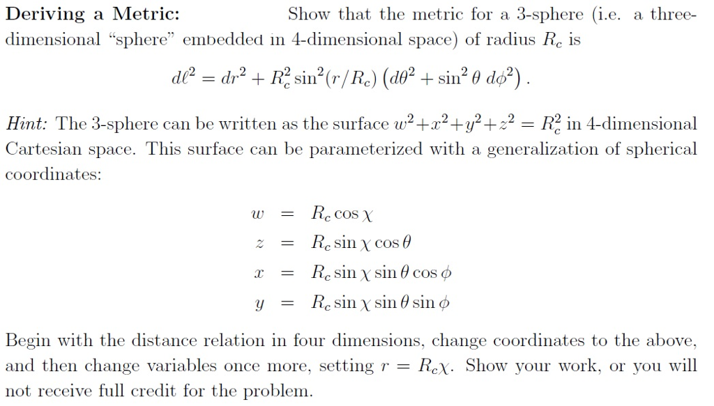 [Solved] Deriving a Metric: Show that the metric f | SolutionInn