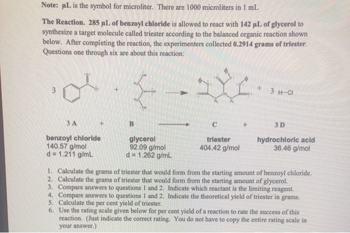 [Solved] Note: L is the symbol for microliter. The | SolutionInn