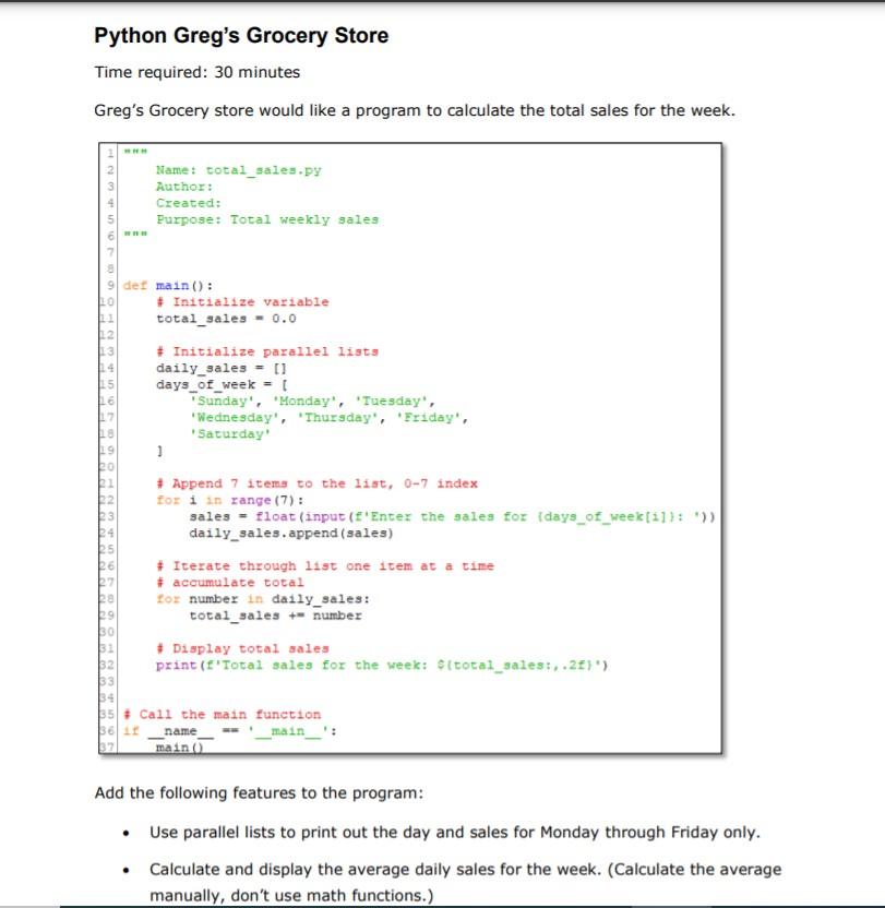 Solved Python Greg s Grocery Store Time Required SolutionInn solved-python-greg-s-grocery-store-time-required-solutioninn