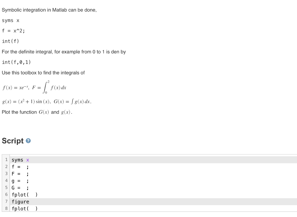 [Solved] Symbolic integration in Matlab can be don | SolutionInn