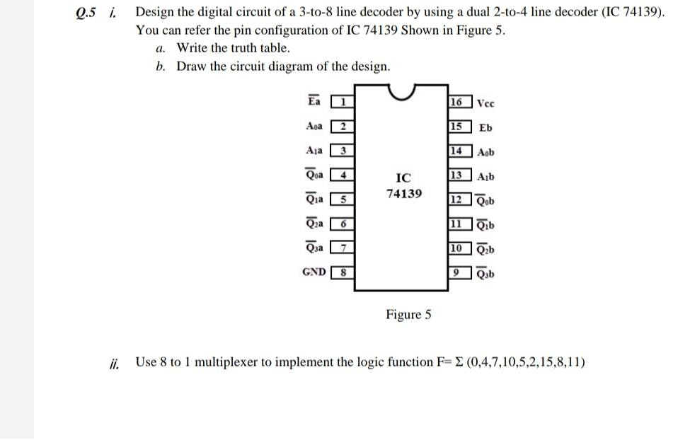 [Solved] Q.5. Design the digital circuit of a 3-to | SolutionInn