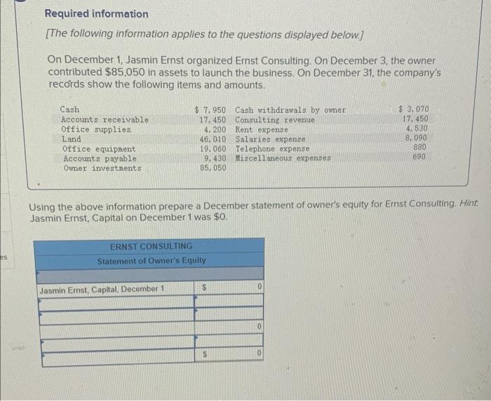 [Solved] On December 1, Jasmin Ernst organized Ern | SolutionInn