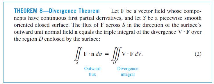[Solved] Use the Divergence Theorem to find the fl | SolutionInn