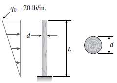 [Solved] A wood pole of solid circular cross secti | SolutionInn