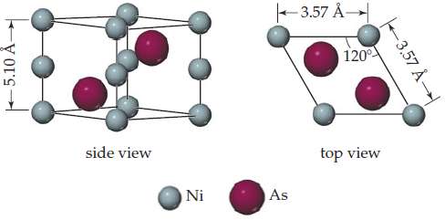 [Solved] The unit cell of nickel arsenide is shown | SolutionInn