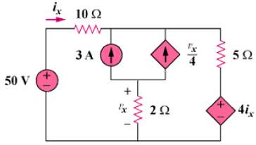 [Solved] Find vx, and ix in the circuit shown in F | SolutionInn