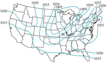 [Solved] Figure 23 shows a contour map for baromet | SolutionInn