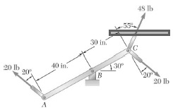 [Solved] Three control rods attached to a lever AB | SolutionInn