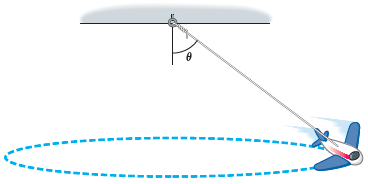 [Solved] A 0.075-kg toy airplane is tied to the ce | SolutionInn