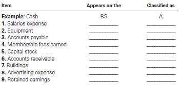 [Solved] Classification of Financial Statement Ite | SolutionInn