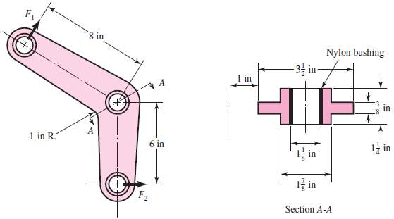 [Solved] The cast-iron bell-crank lever depicted i | SolutionInn