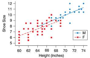 [Solved] The scatterplot shows the shoe size and h | SolutionInn
