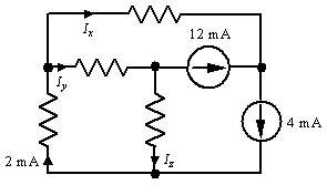[Solved] Find Ix, Iy and Iz in the circuit shown. 1 | SolutionInn