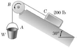 [Solved] Bucket A and block C are connected by a c | SolutionInn