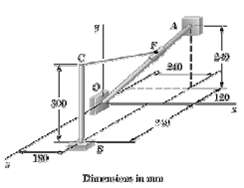 [Solved] Slider P can move along rod OA. An elastic cord PC is attached ...