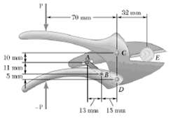 [Solved] The compound-lever pruning shears shown c | SolutionInn