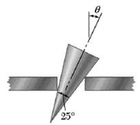 [Solved] A conical wedge is placed between two hor | SolutionInn