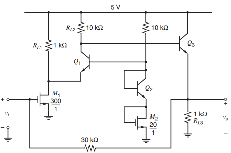 [Solved] A BiCMOS amplifier is shown in Fig. 3.78. | SolutionInn