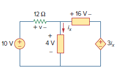 [Solved] Calculate v and i x in the circuit of Fig | SolutionInn