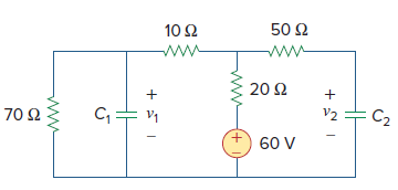 [Solved] Find the voltage across the capacitors in | SolutionInn