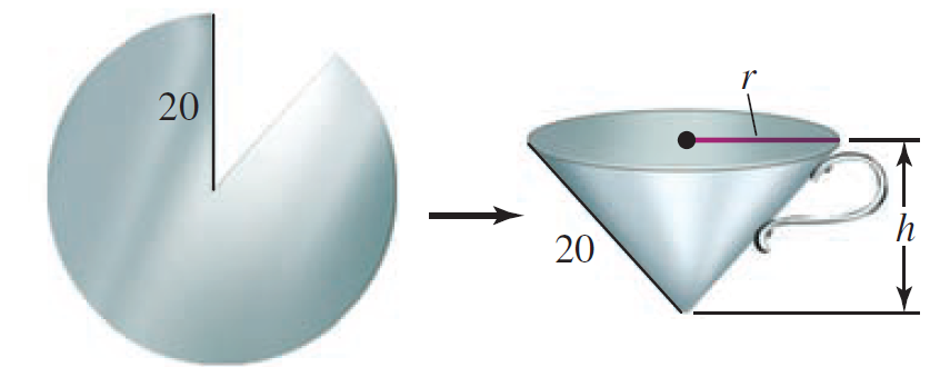 [Solved] A cone is constructed by cutting a sector | SolutionInn